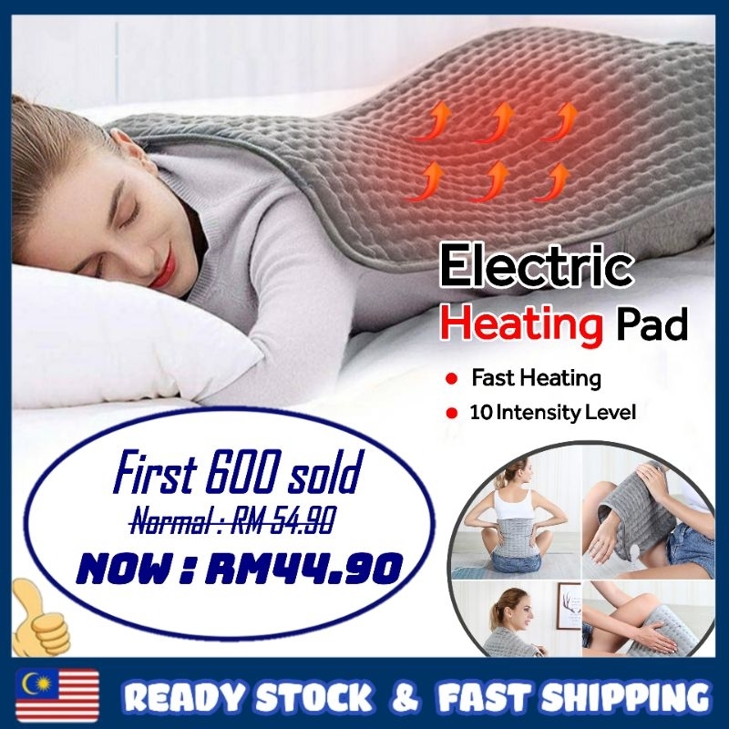 Electric Heating Pad Back Neck Massager Menstrual Period Pain Relief ...