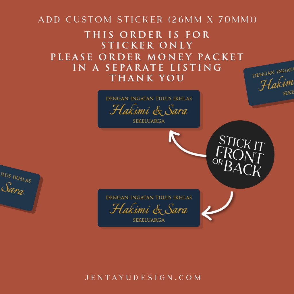5pcs Custom Name Sticker (Money Packet Not Included) Stiker Nama (TIDAK ...
