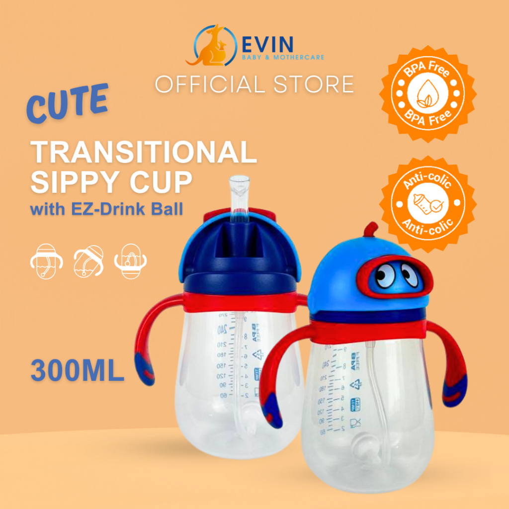 EVIN Transitional Sippy Cup Baby Feeding Bottle Water Bottle Training ...