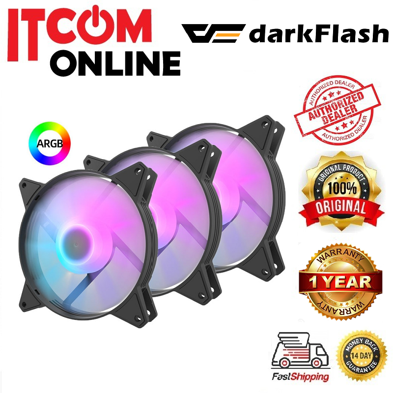 AIGO 12CM C6 FIXED RGB 3 FANS PACK CASING FAN BLK | Shopee Malaysia