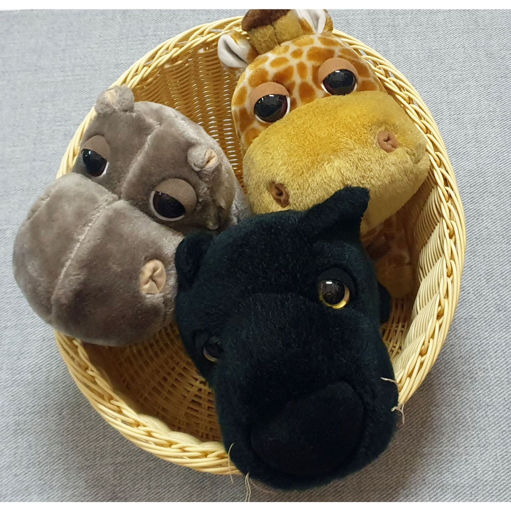 [Preloved] Big Headz Animal Plush Soft Toy (Giraffe / Panther / Hippo ...