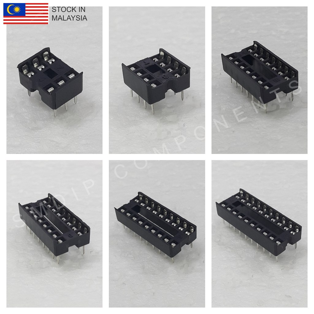5PCS DIP IC Socket 6p/8p/14p/16p/18p/20p/24p/24p(Wide)/28p/28p(Wide)/32p(Wide)/40p(Wide ...