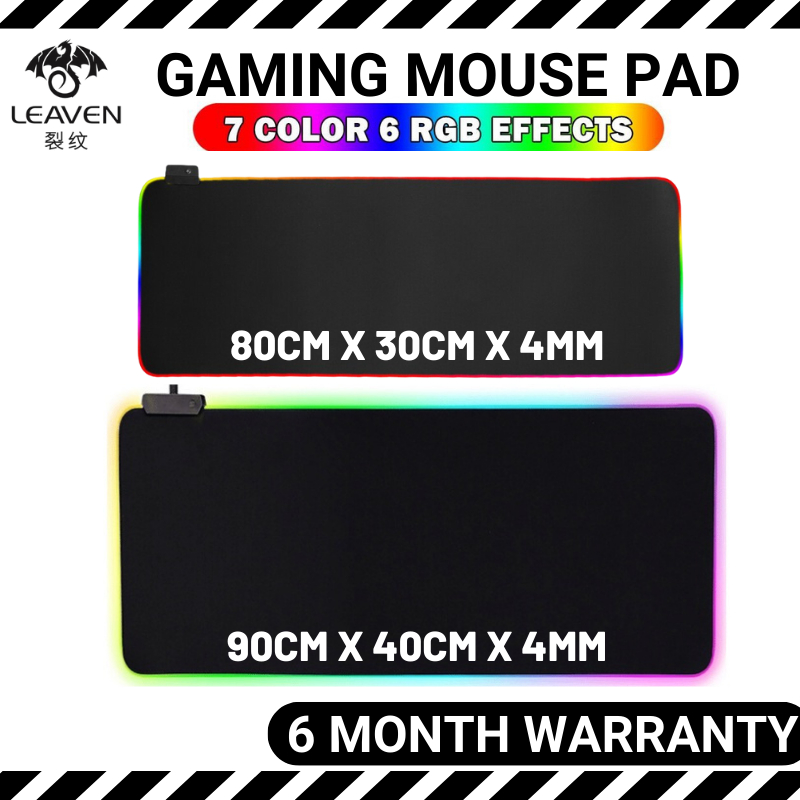 RGB Led Gaming MousePad Non-Slip Rubber Waterproof Big Desk Mat Large ...