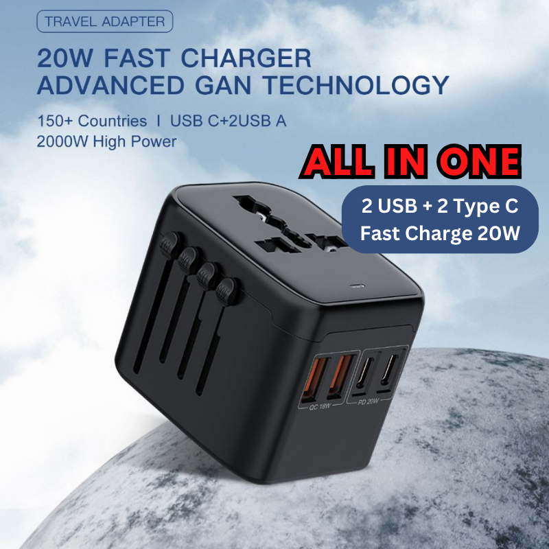 Universal Adapter Travel Adapter 20/30W Fast Charge Type C Universal ...