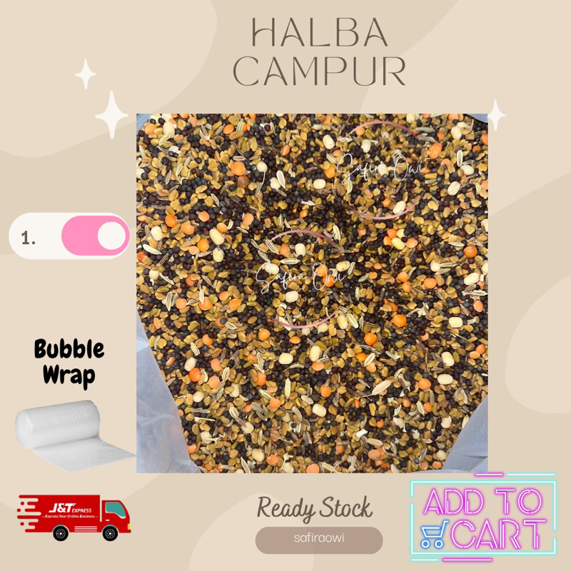 READY STOCK Halba Campur /Mix Fenugreek / gulai kari 250g/500g ...