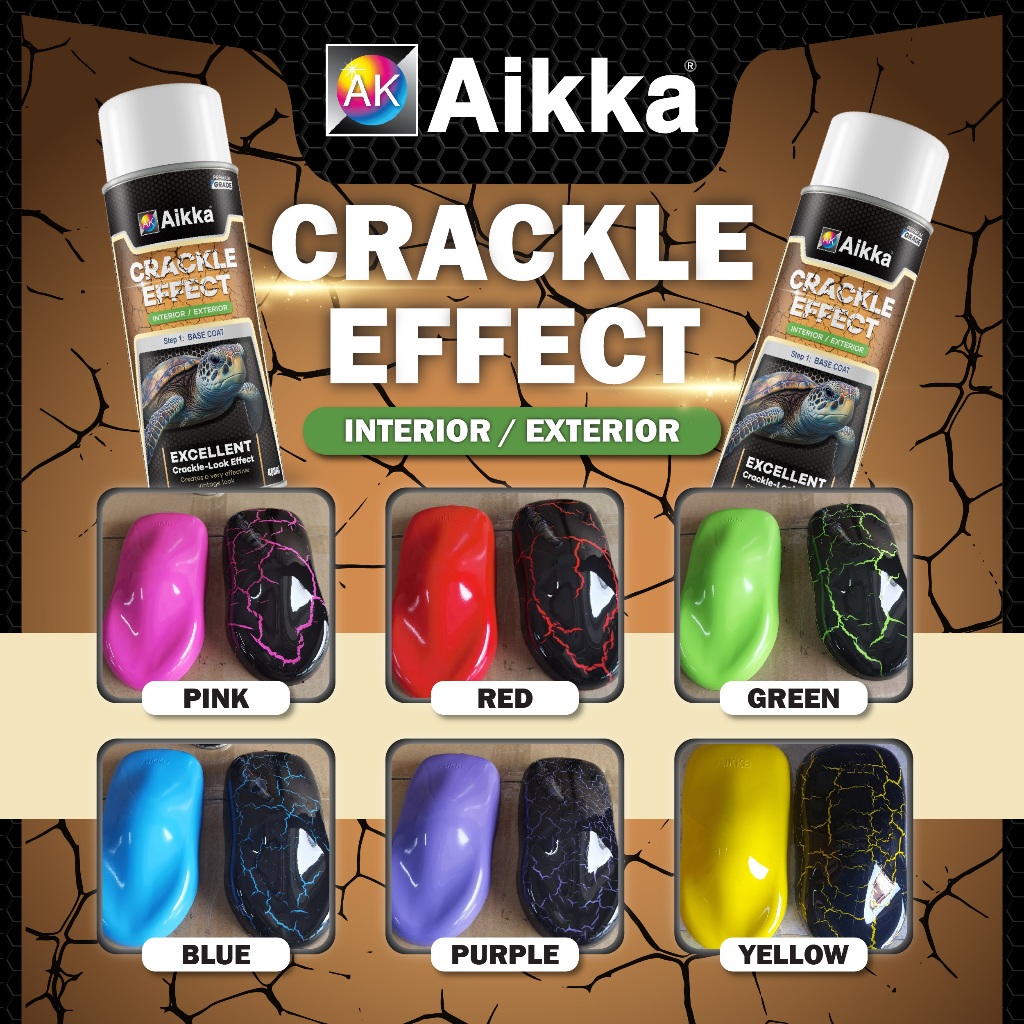 Aikka Crackle Effect Paint Aerosol Crackle Effect 400ML GROUND COAT+ ...