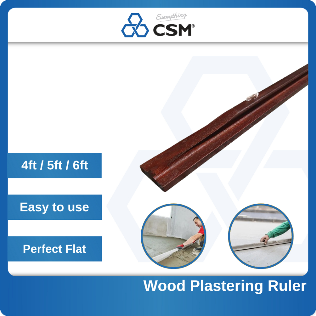 CSM Wooden Cement Plastering Trowel Kayu Panjang Simen Ruler 4ft 5ft ...