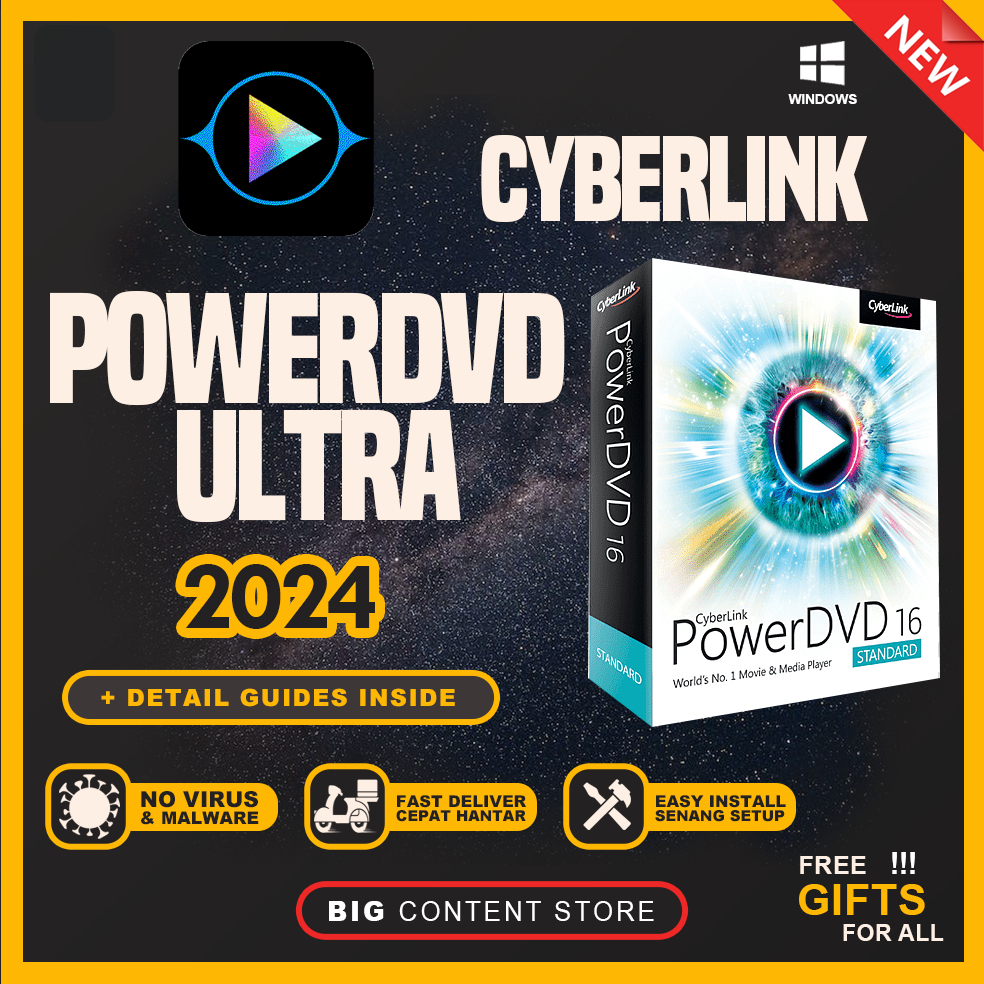CyberLink PowerDVD Ultra 23.0💯 EASY INSTALL SOFTWARE 💯 LIFETIME PREMIUM 💯 FAST DELIVERY 💯 SAFE ...