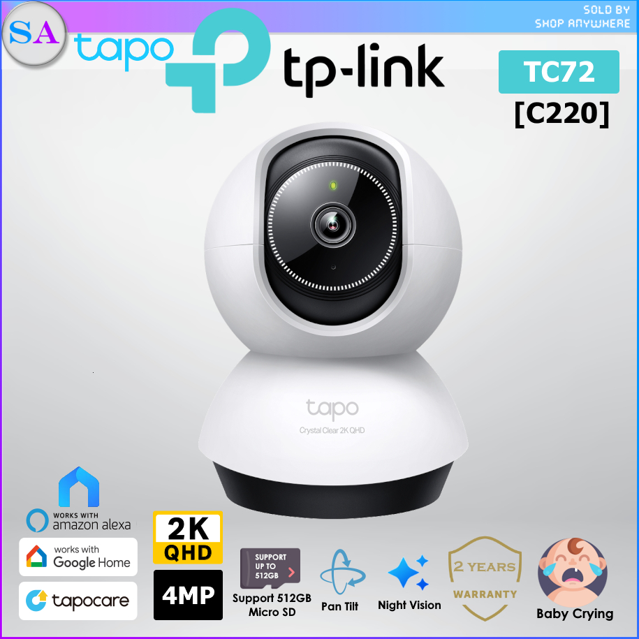 TP-Link Tapo TC70 - [C200] / TC71 - [C210] / TC72 - [C220] Pan Tilt Home Wireless Security ...