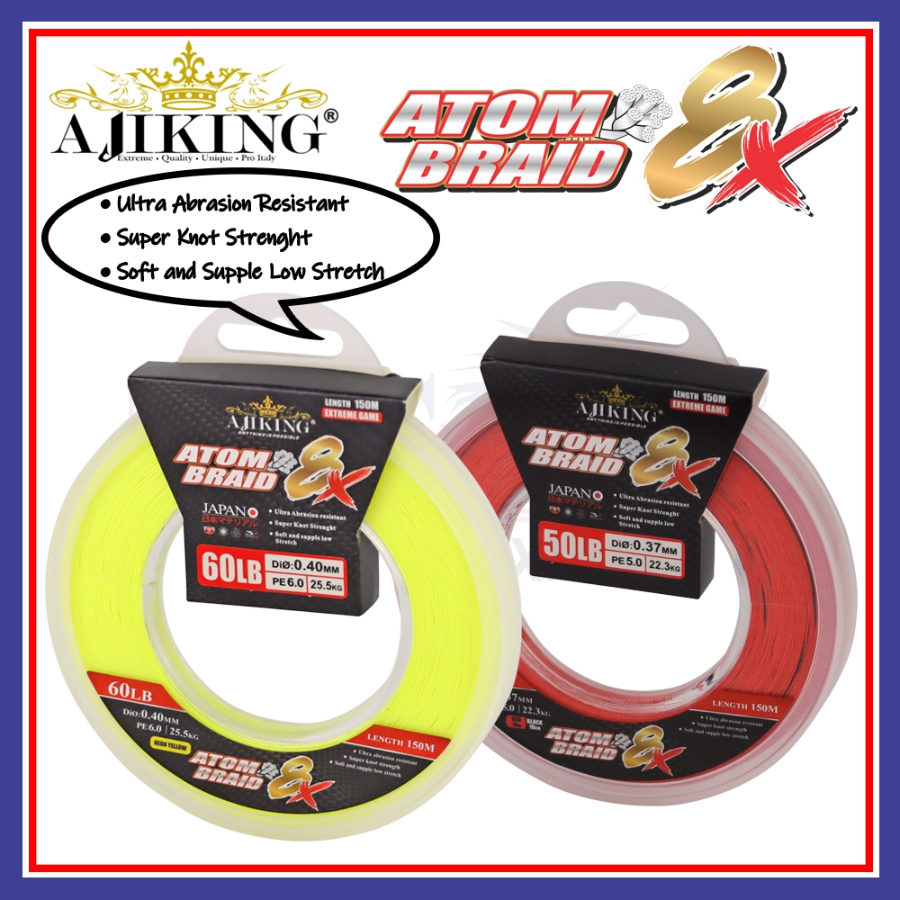 Ajiking Atom Braid 8X Fishing Line Tali Pancing Benang Fishing Line ...