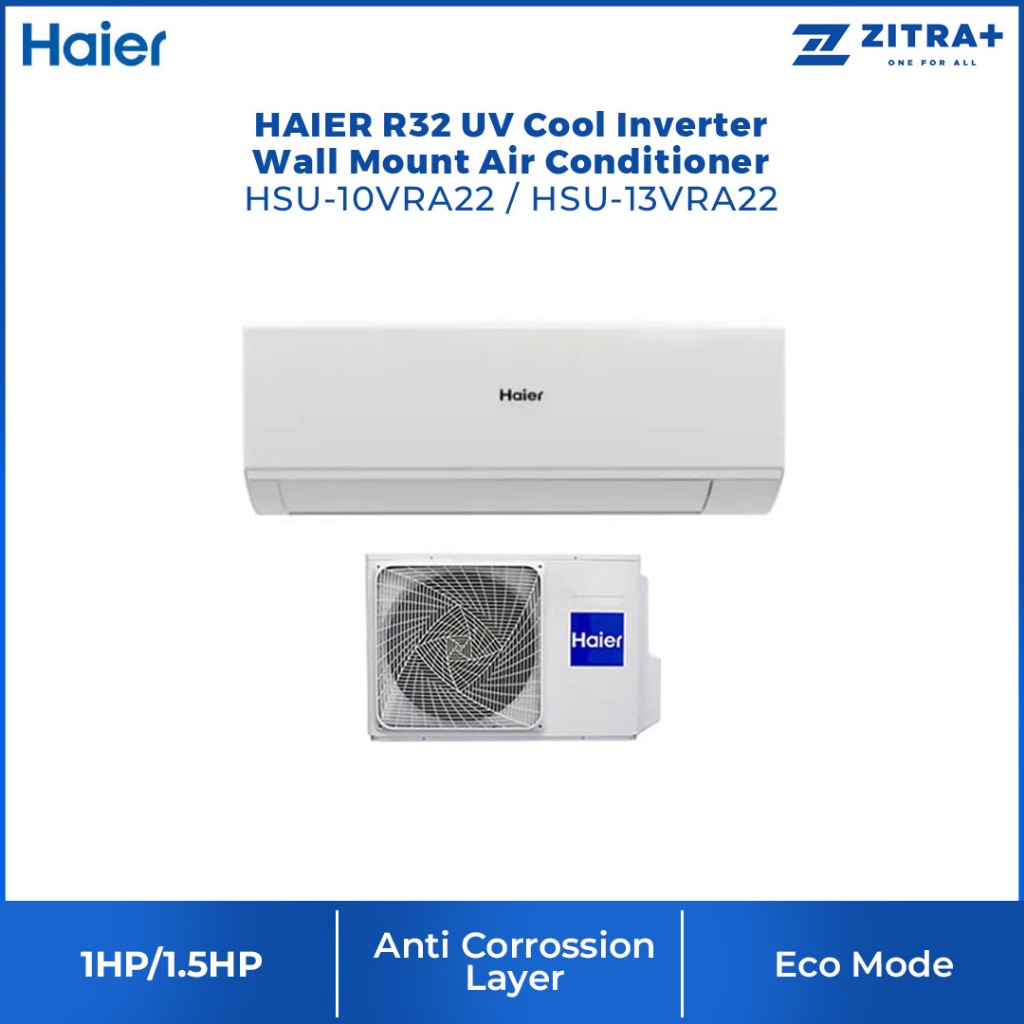 HAIER 1HP / 1.5HP R32 UV Cool Inverter Wall Mount Air Conditioner HSU ...