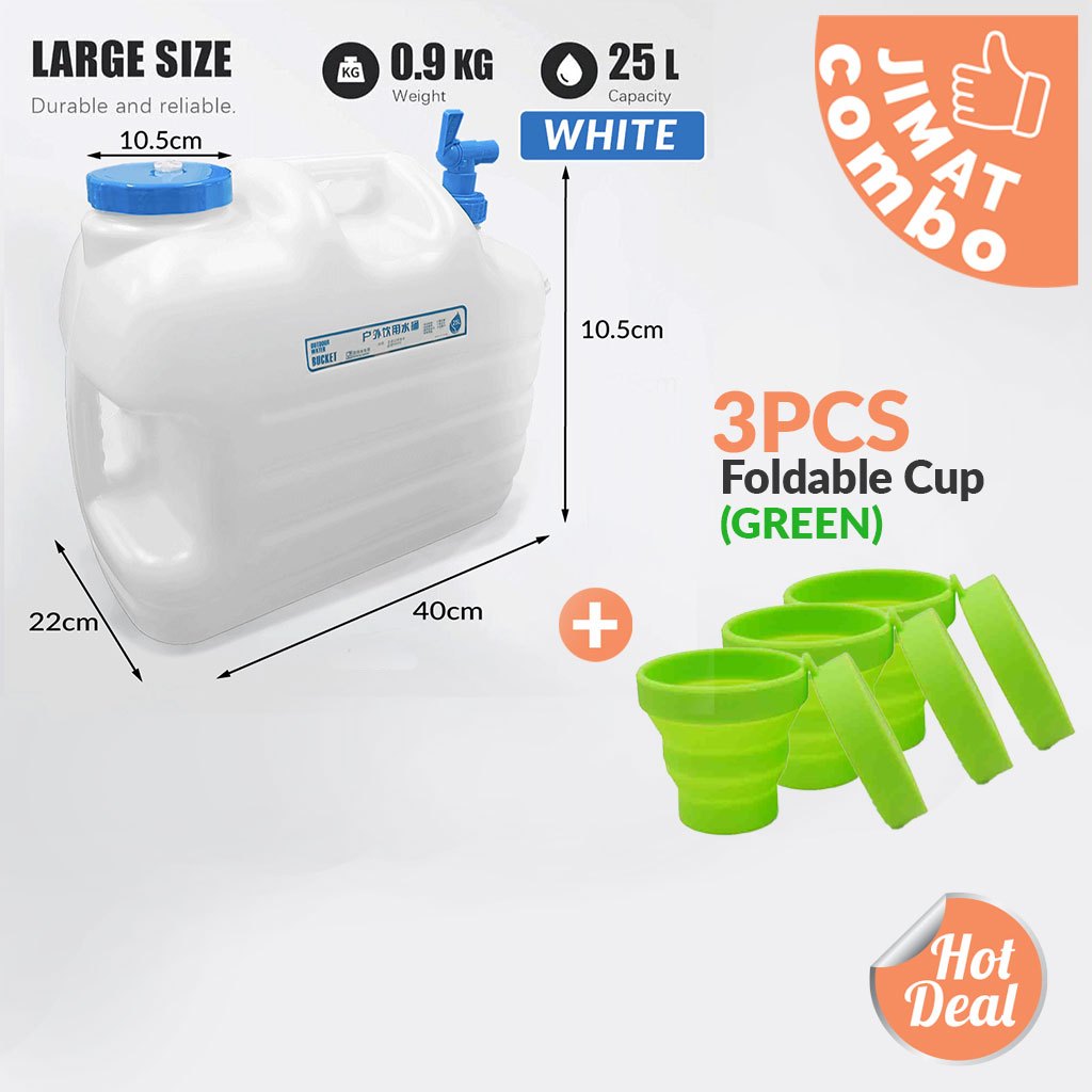 25L Portable Water Tank Camping Water Storage Container BPA Free Bekas ...