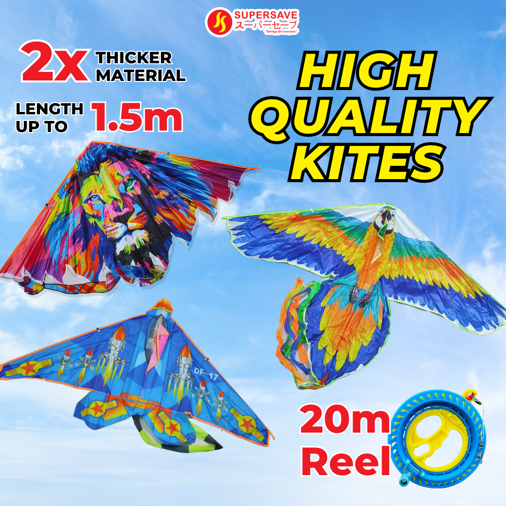 SUPERSAVE XL Flying Kite Set Toys Bird Beginner Eagle Kites Hawk String ...