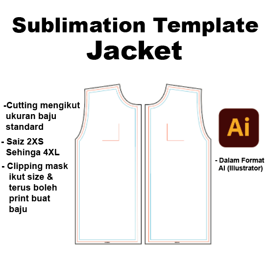 Jacket Sublimation Template Size I Size Template Untuk Printing Baju I ...