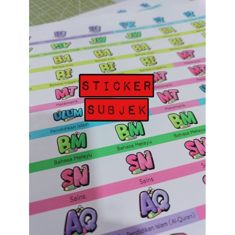 Sticker Hari / Subjek Sekolah Rendah | Shopee Malaysia