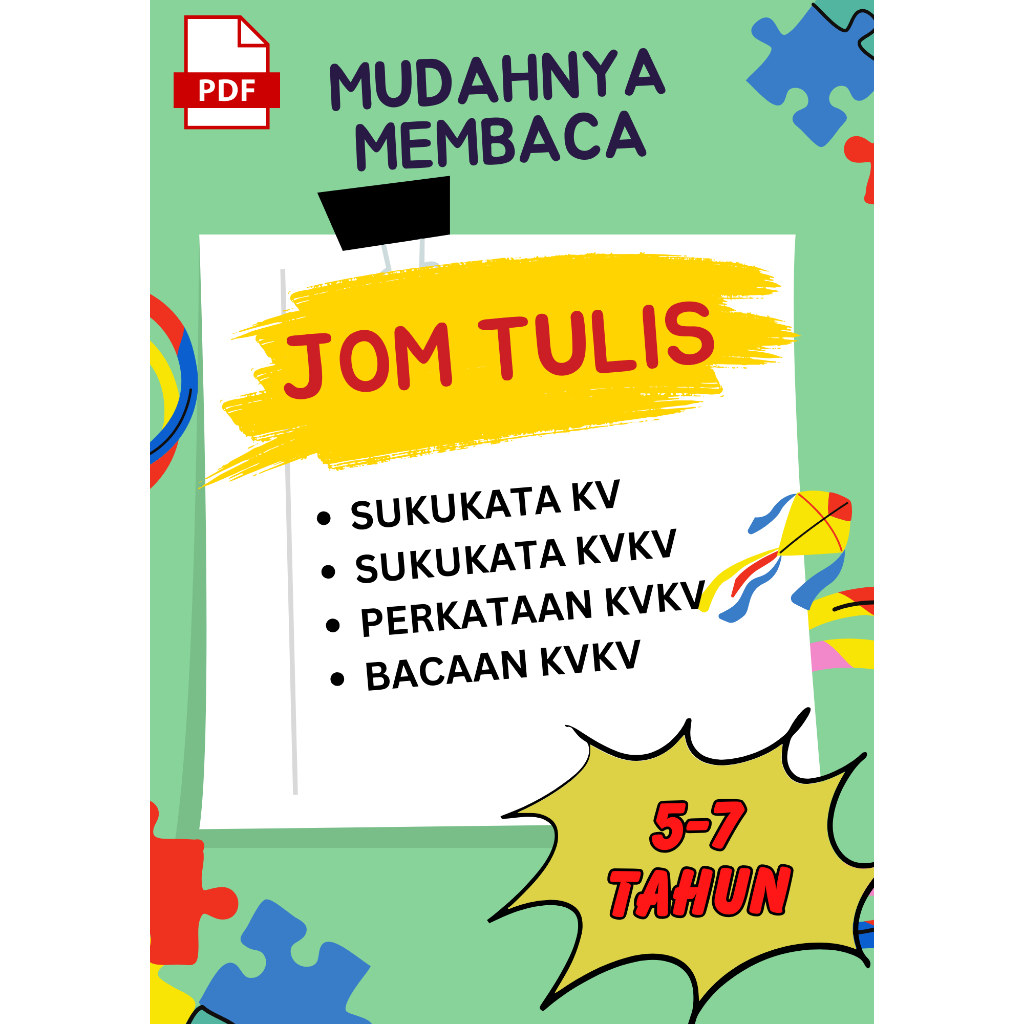 100 (PDF PRINTABLE) LATIHAN AWAL MEMBACA I JOM TULIS I LATIHAN BAHASA ...