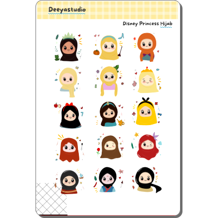Bujo sticker (Princess Disney Hijab) | Shopee Malaysia