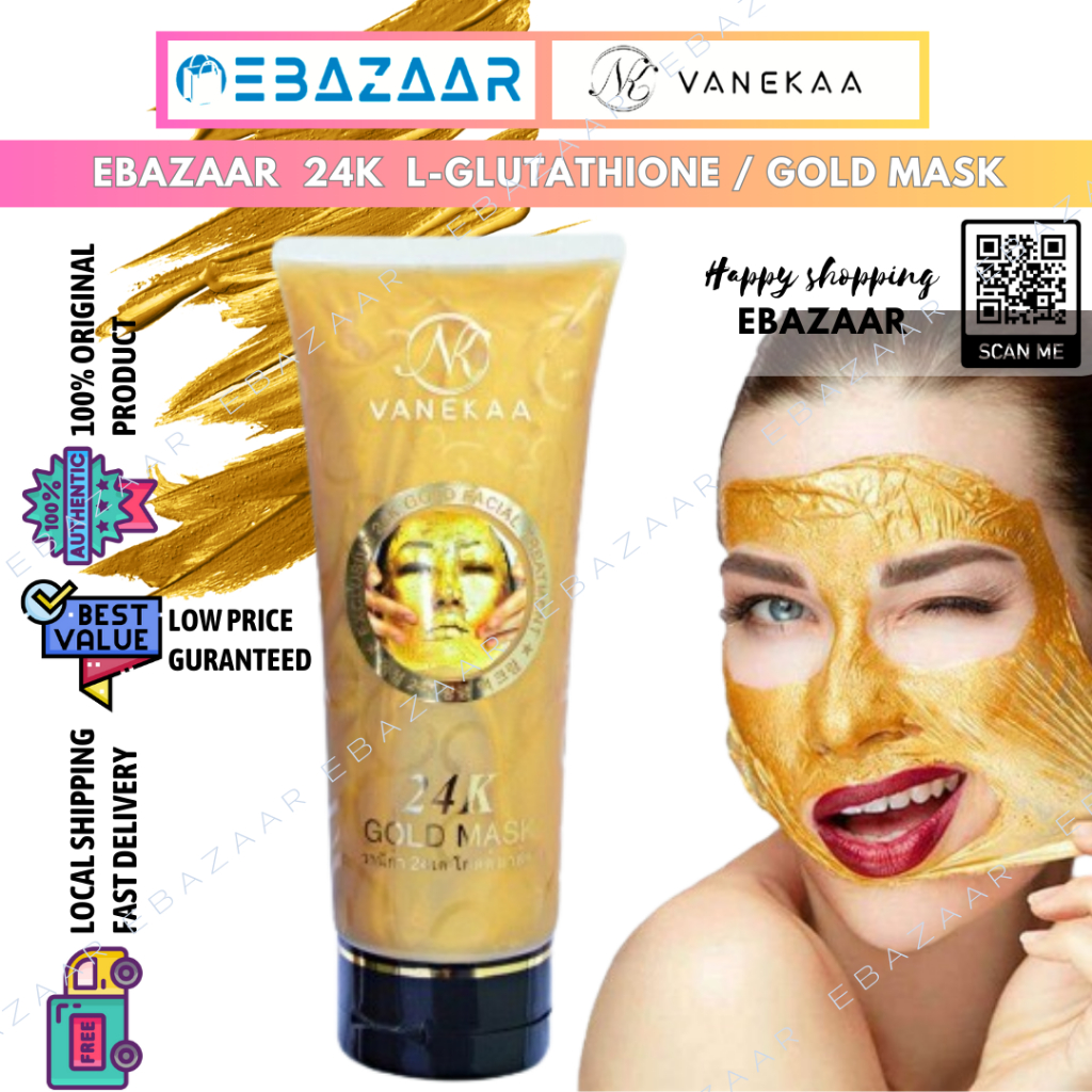Original Vanekaa L-Glutathione 24k Gold Mask | Whitening Anti-Aging ...