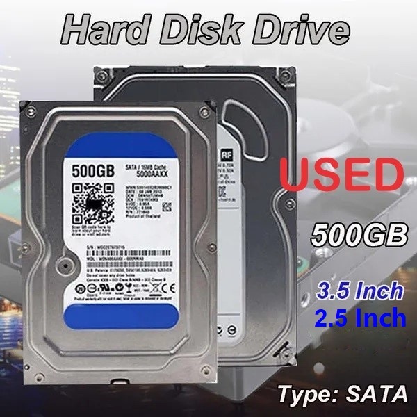 500GB 2.5 / 3.5 inch SATA Desktop PC Hard Disk Drive HDD (3.5)size used ...