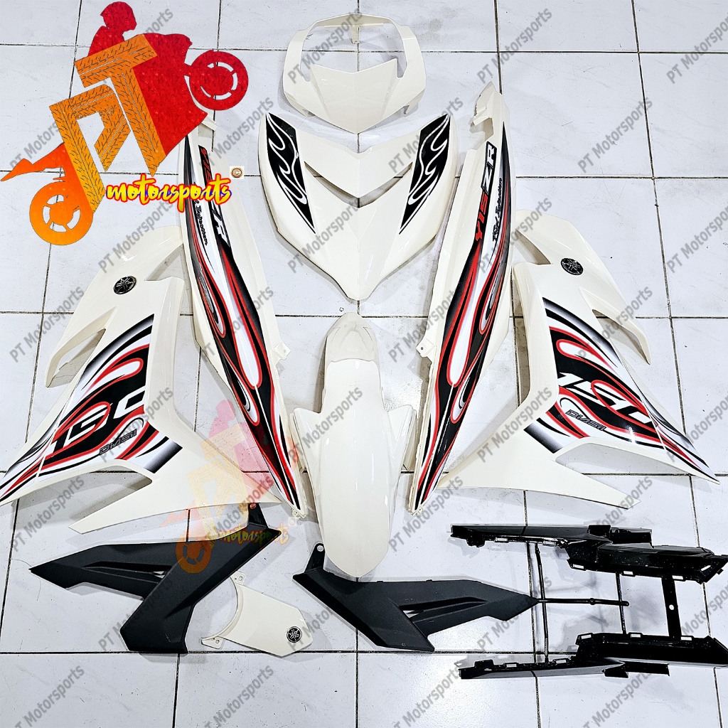 Y15ZR Y15 V1 V2 Cover Set Creamy White Api Merah Fire Velozi 66 ...