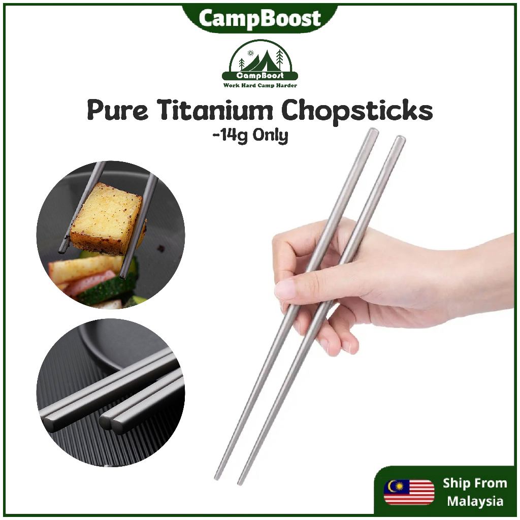 CampBoost Pure Titanium Chopsticks Set Japanese Chopstick Korean ...