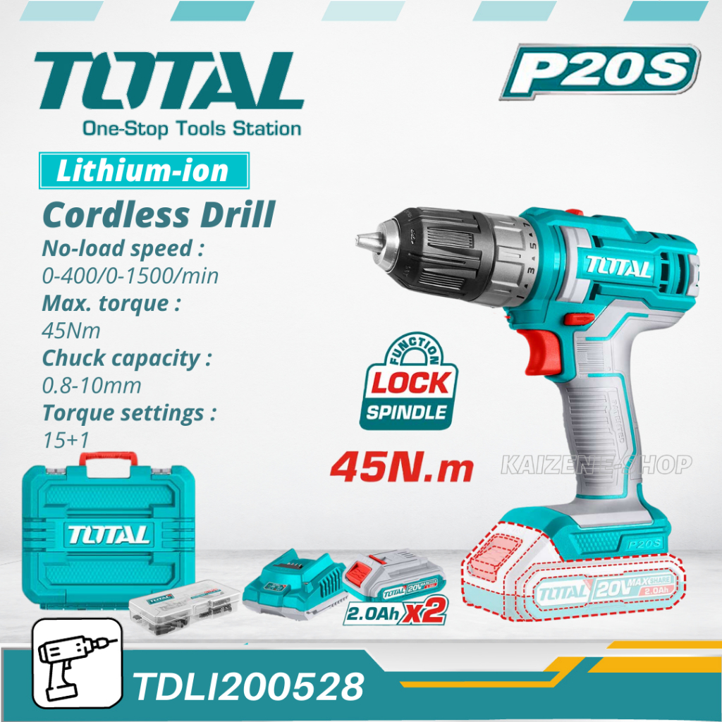 TOTAL TDLI200528 P20S 20V Li-ion Cordless Drill ( Replacement Model ...