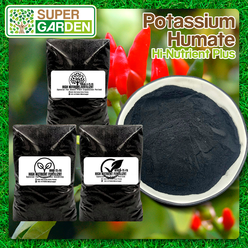 Baja Asid Humik Potassium Humate Grade A Water Soluble 500g Humic Acid ...