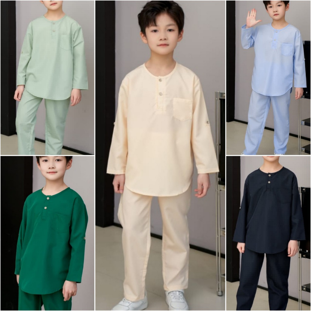 Baju Budak Melayu Kurta Set Baju Raya 2024 Seluar Panjang Baju Lengan ...