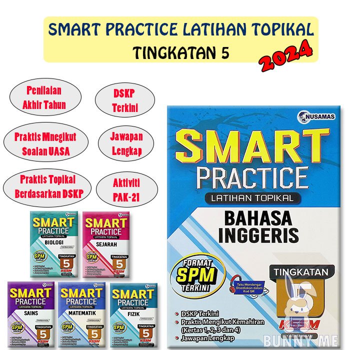 [BUNNY] 2024 Buku Sekolah : Smart Practice Latihan Topikal KSSM SPM Tingkatan 5 Buku Kerja ...