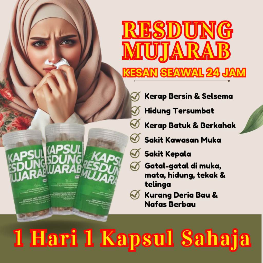 Kapsul Resdung Mujarab Sinus Capsule Hilangkan Bersin Selsema Hidung ...