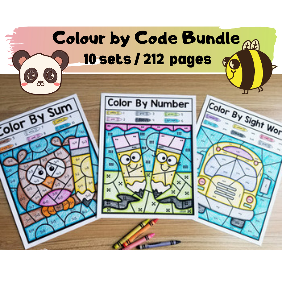 A529 – [PDF] Colour by Code Bundle 10 sets 212 pages - preschool ...