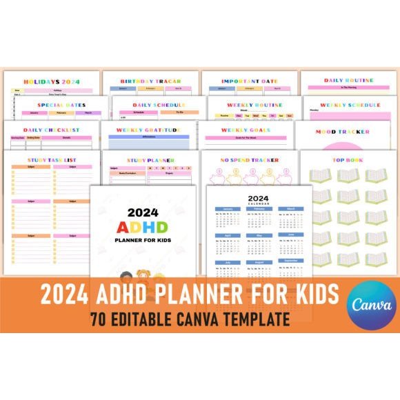 2024 ADHD Planner For Kids Canva | Shopee Malaysia