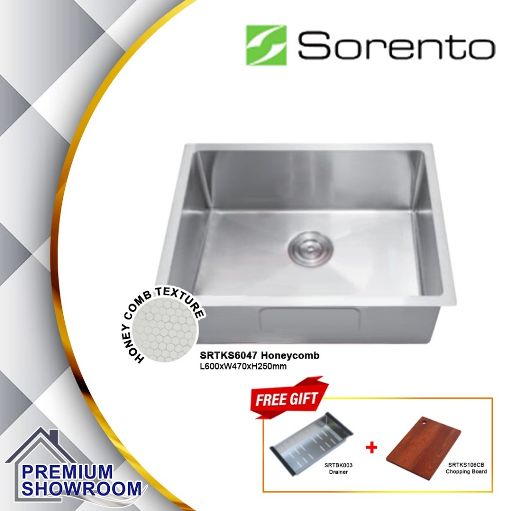 (FREE GIFTS) Sorento Sink 600mm HONEYCOMB | Undermount Kitchen Sink ...