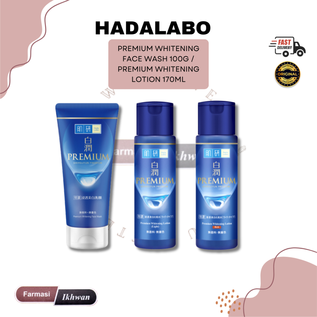 Hada Labo Premium Whitening Face Wash 100G / Lotion 170ML | Shopee Malaysia