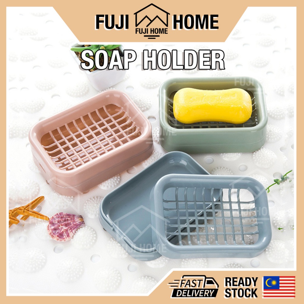 🏠READY STOCK🏠Double Layer Soap Dish Box Case Soap Holder Container ...