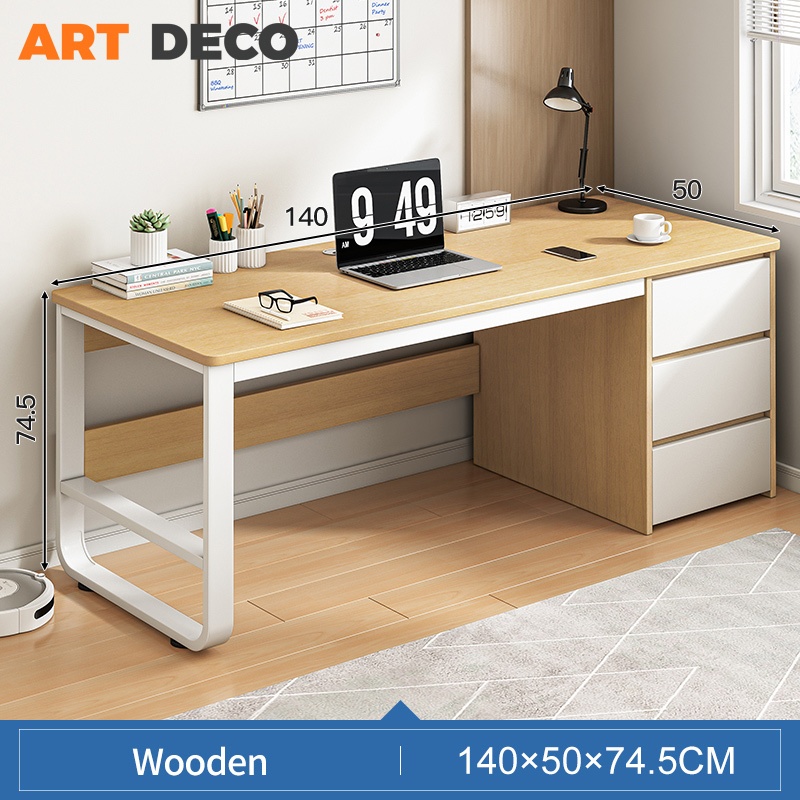Meja Belajar Computer Study Table With Drawers Modern PC Table Writing ...