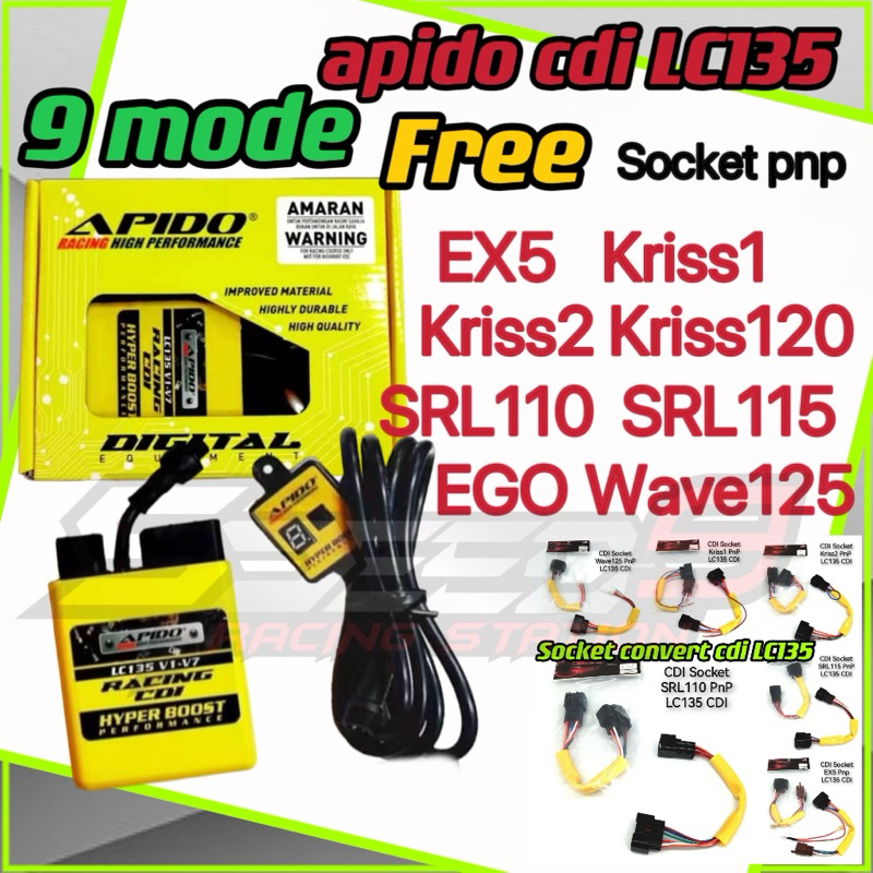(9mode) apido cdi racing LC135 convert pnp EX5 WAVE125 KRISS 1 KRISS2 ...