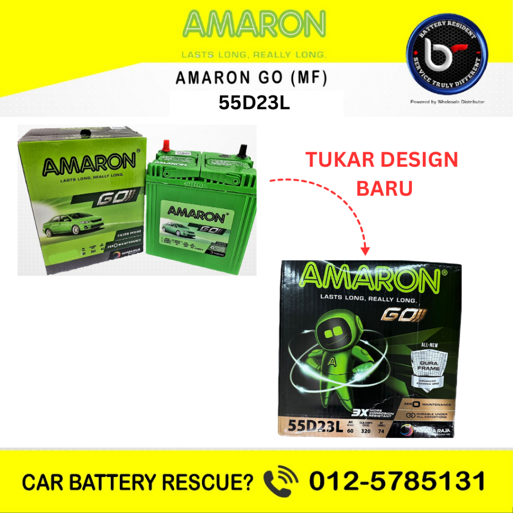 [ Installation Provide] 55D23L | D23 | D23L ] Amaron Go | Car battery ...