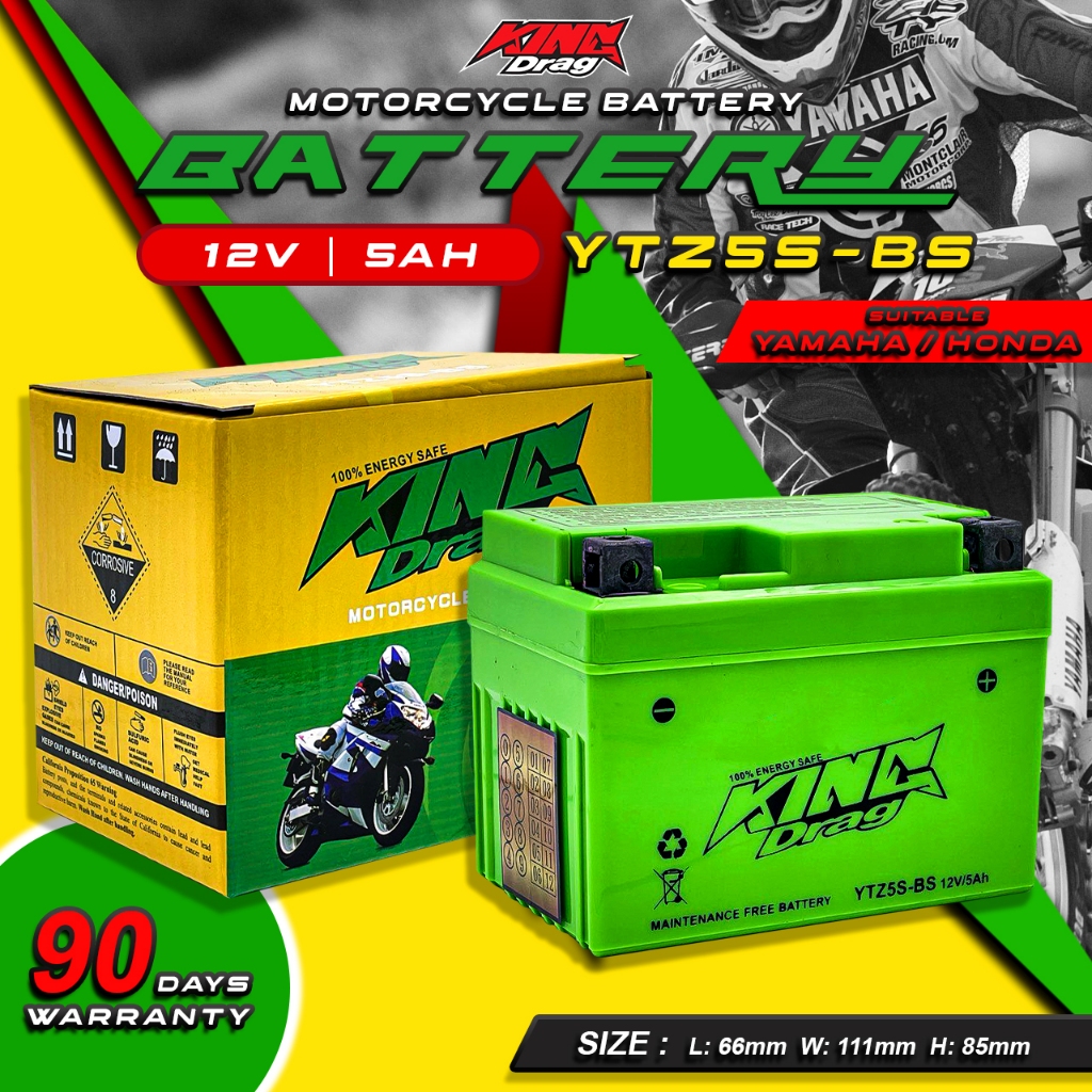 BATTERY GEL KING DRAG / YAMHA YTZ5 YTZ5-BS BATERI Y15 Y16 LC135 FZ ...