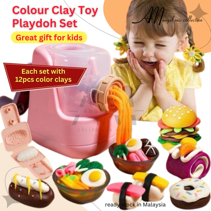 Ready Stock !!! Color Clay Toy Playdoh Set Playdough Set Toys For Kids ...