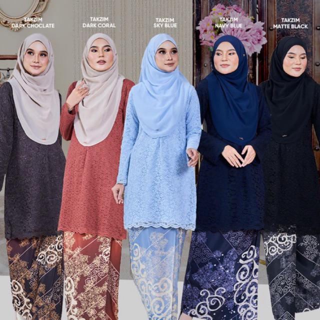 [LUVLA] Baju kurung BATIK LACE Takzim / BAJU KURUNG RAYA 2024 / Dobby Lace / XS-5XL | Shopee ...