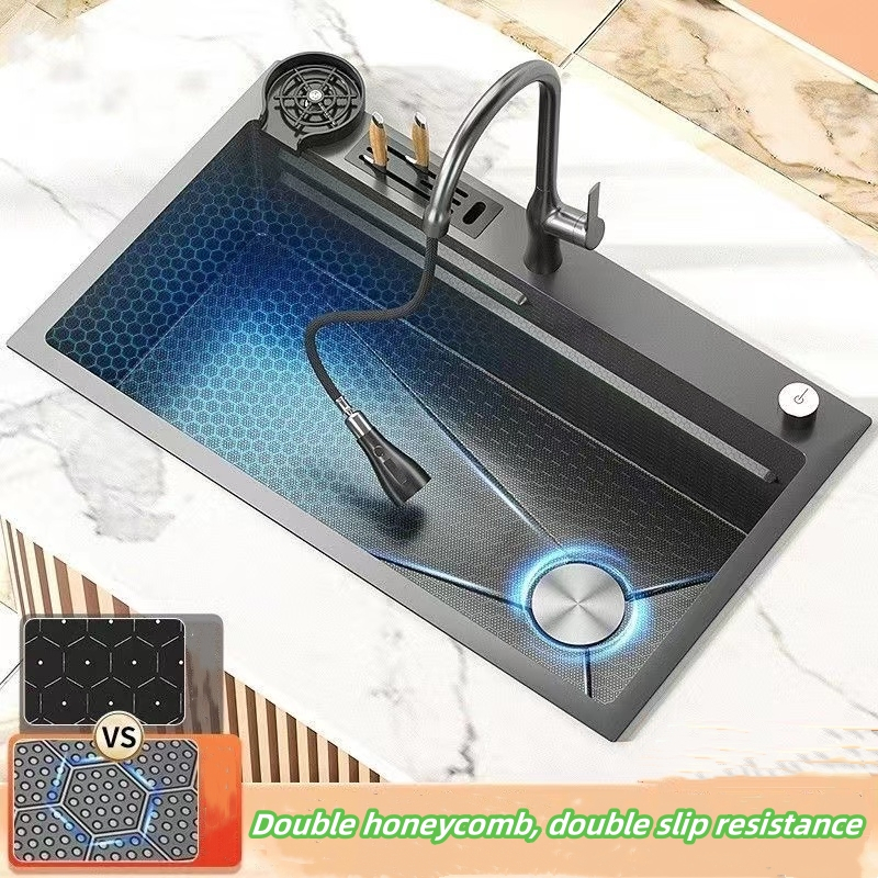 Nano Honeycomb Sinki Dapur 304 Stainless Steel Kitchen Sink Bowl ...