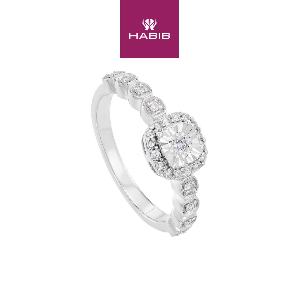 HABIB Halo Diamond Ring in 375/9K White Gold 264840922(WG) | Shopee ...