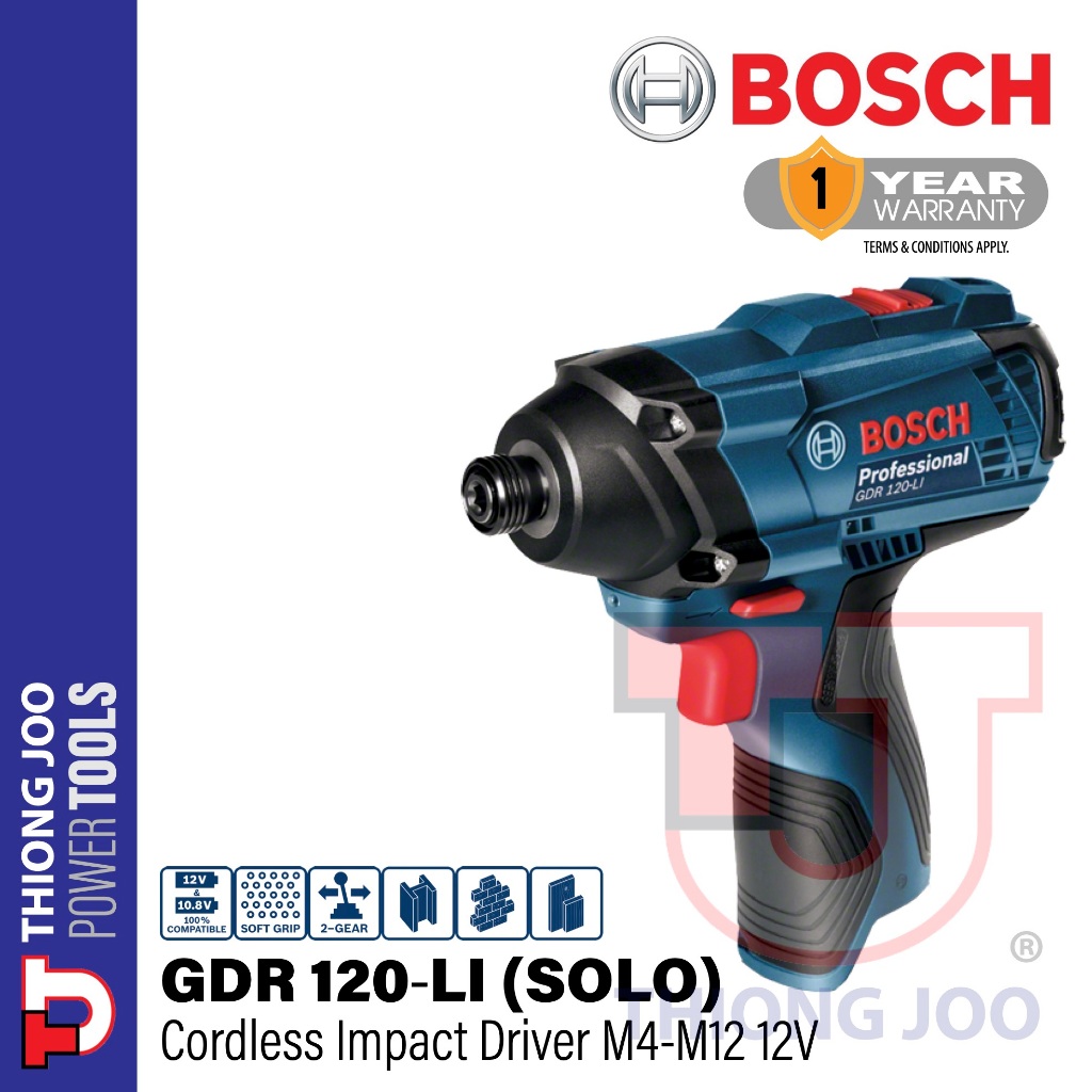 BOSCH GDR 120-LI CORDLESS IMPACT DRIVER (SOLO) | Shopee Malaysia