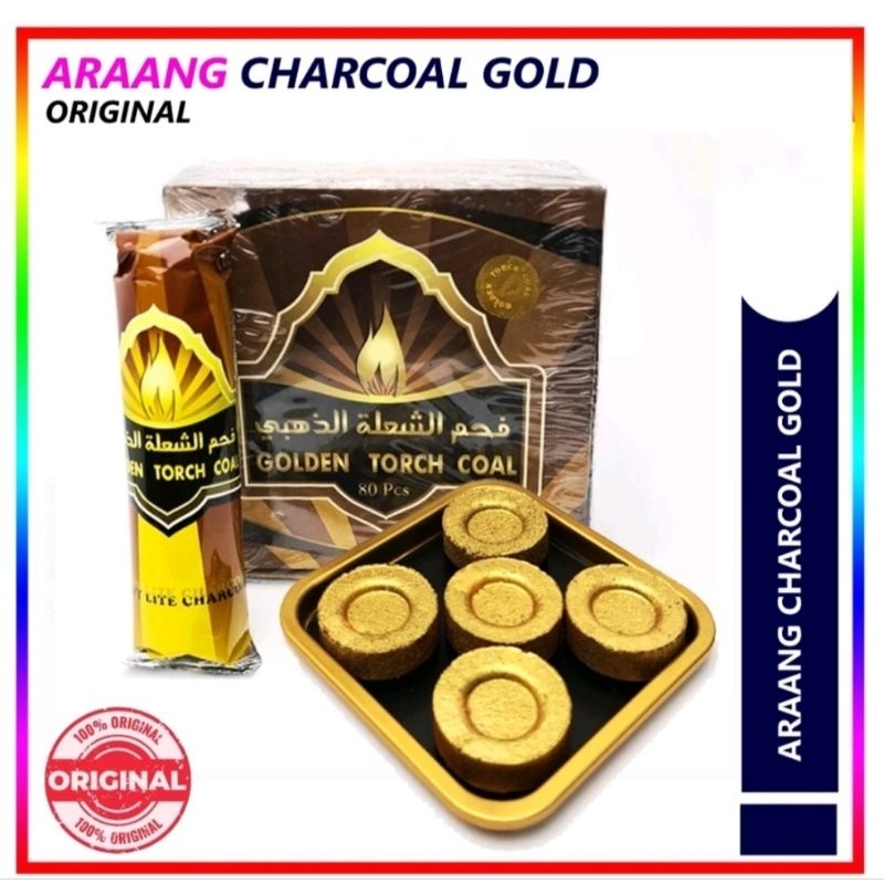Arang Bukhoor Gold charcoal premium Golden torch coal | Shopee Malaysia