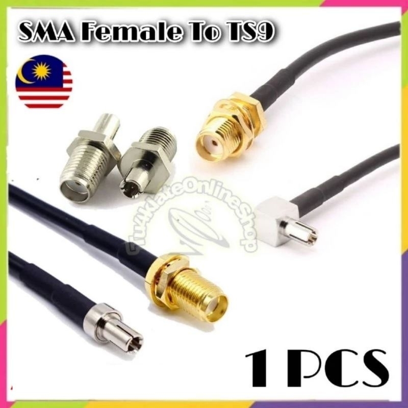 [1PC] SMA Female to TS9 Straight/L/Jack connector to TS9 Male Right Angle Pigtail Coaxial Cable ...