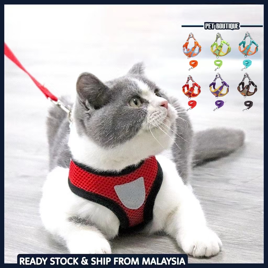Pet Harness Tali Kucing Berjalan Murah Lead Cat Dog Rope Adjustable ...
