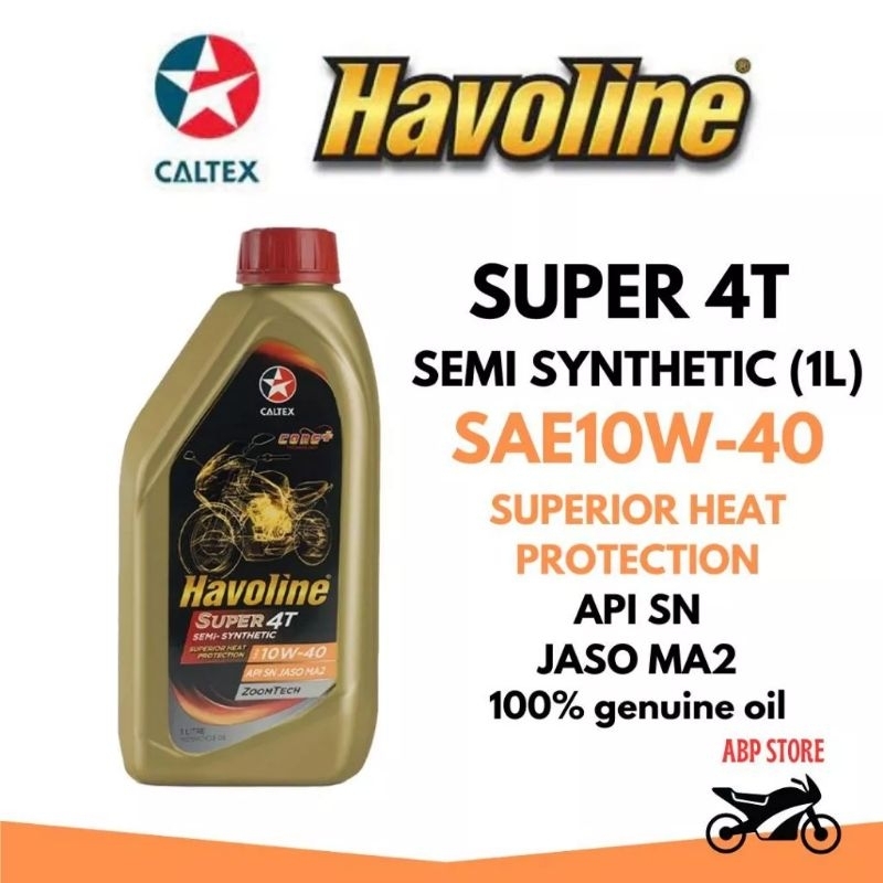 CALTEX HAVOLINE SEMI SYNTHETIC 10W-40 / 15W-40 SUPER ENGINE OIL 4T EZY SAE20W40 MINIREL | Shopee ...