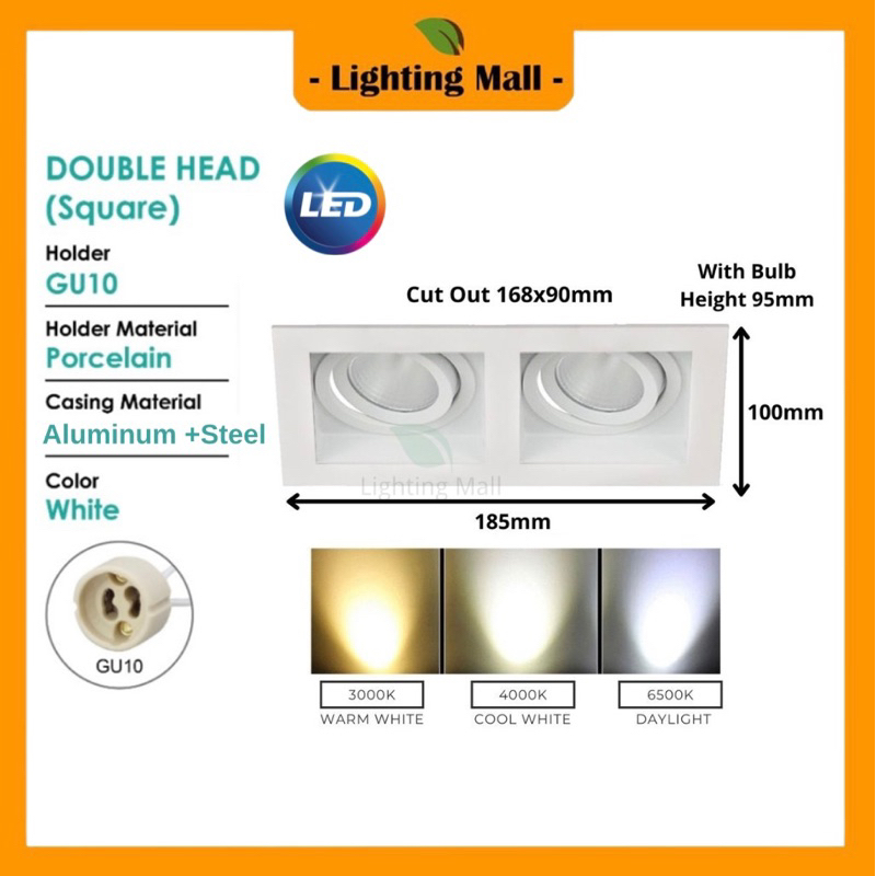 LED Eyeball Fitting/Casing Black/White Downlight Casing | Shopee Malaysia