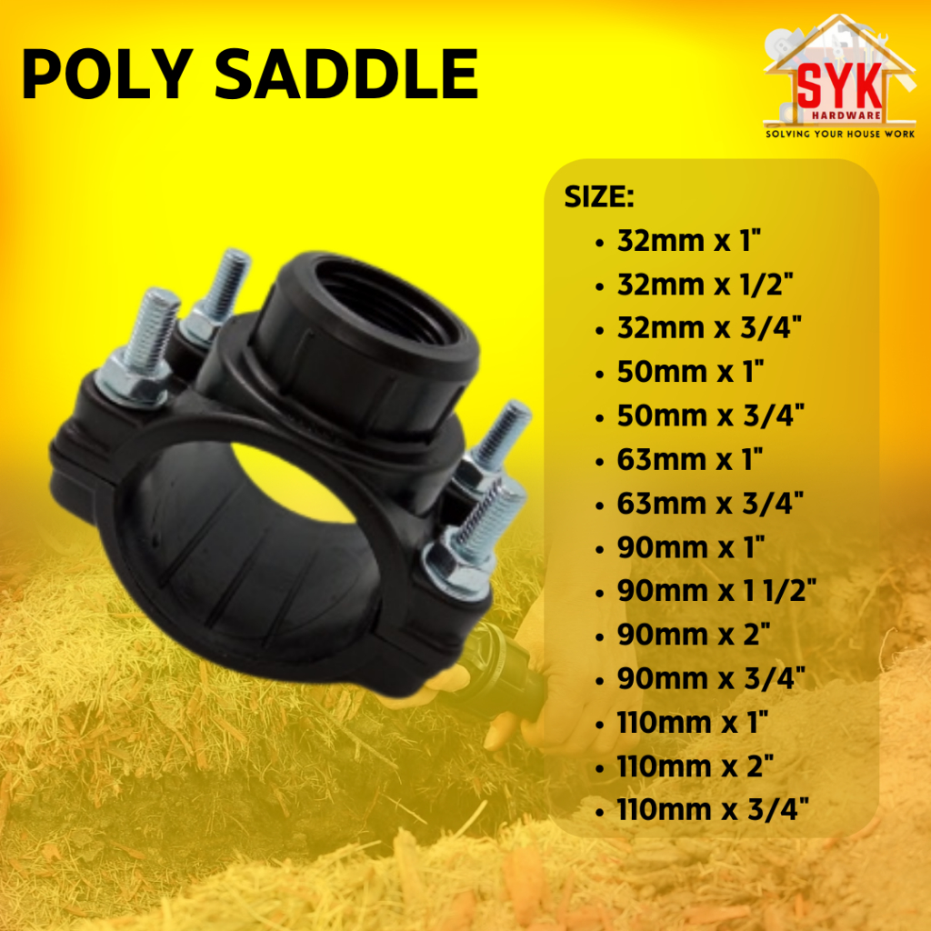 SYK Poly Saddle Fitting Poly Pipe Outlet Connector PP Reinforced Saddle ...